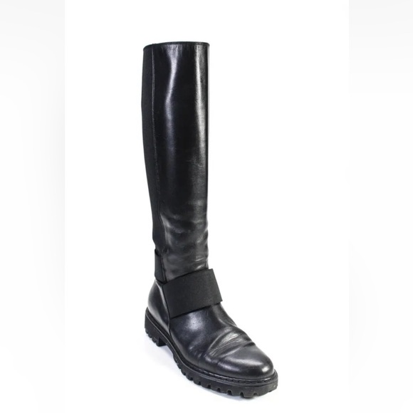 alberto zago | Shoes | Alberto Zago Black Tall Leather Stretch ...